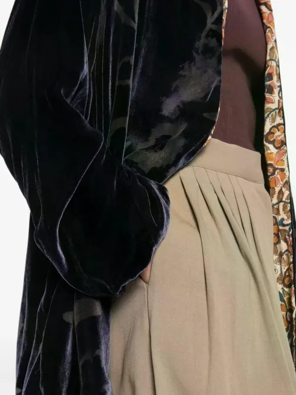 WHYCI Floral-print Velvet Cape