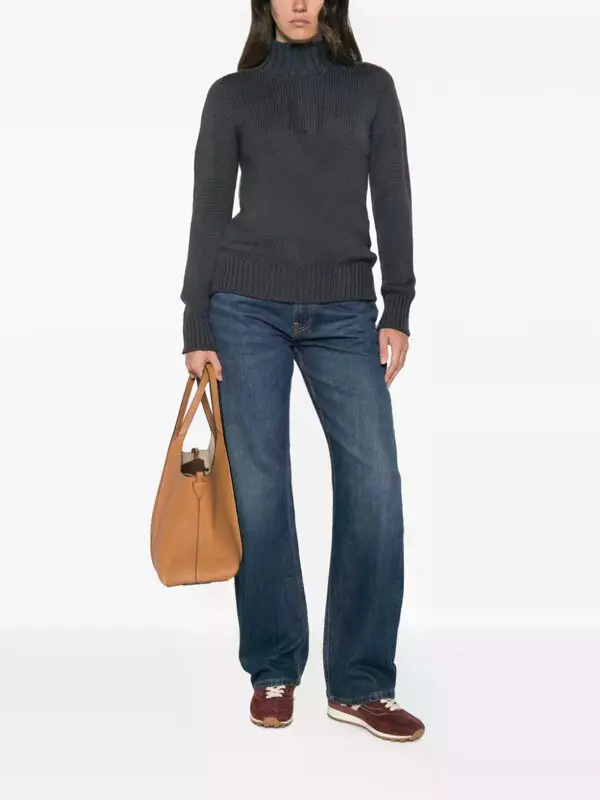 19.61 MILANO Mock-neck Ribbed-trim Sweater