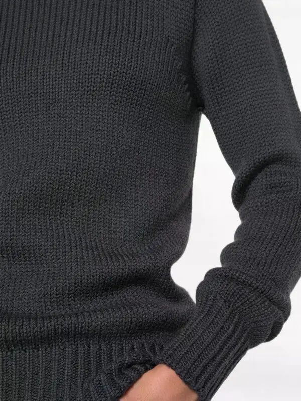 19.61 MILANO Mock-neck Ribbed-trim Sweater