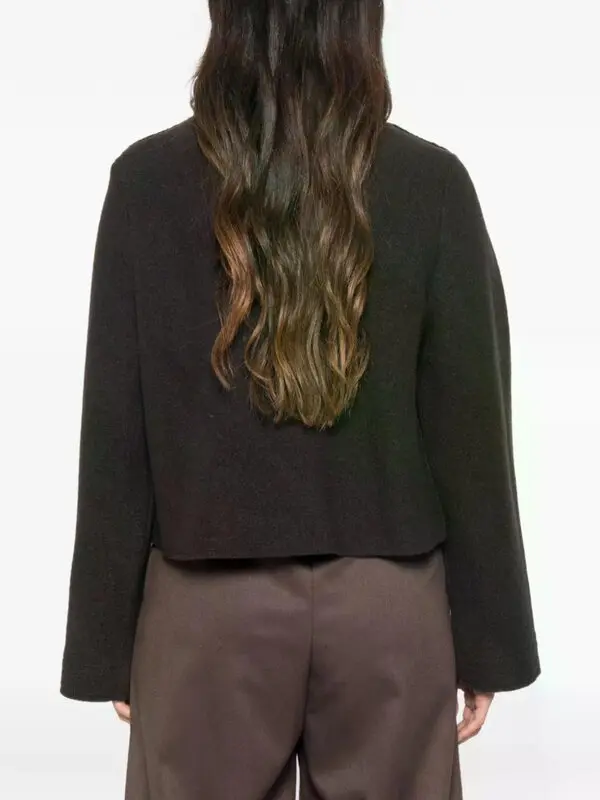 WHYCI High-neck Cropped Coat - Brown