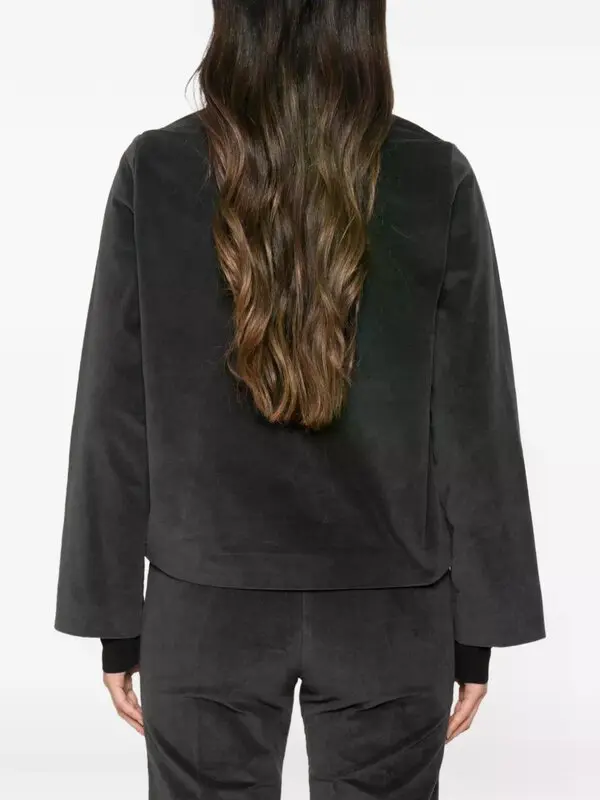 WHYCI Velvet Button-fastening Patch-pocket Jacket