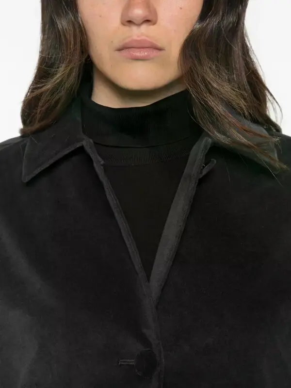 WHYCI Velvet Button-fastening Patch-pocket Jacket