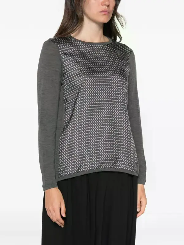 WHYCI Geometric-print Long-sleeved T-shirt - Grey