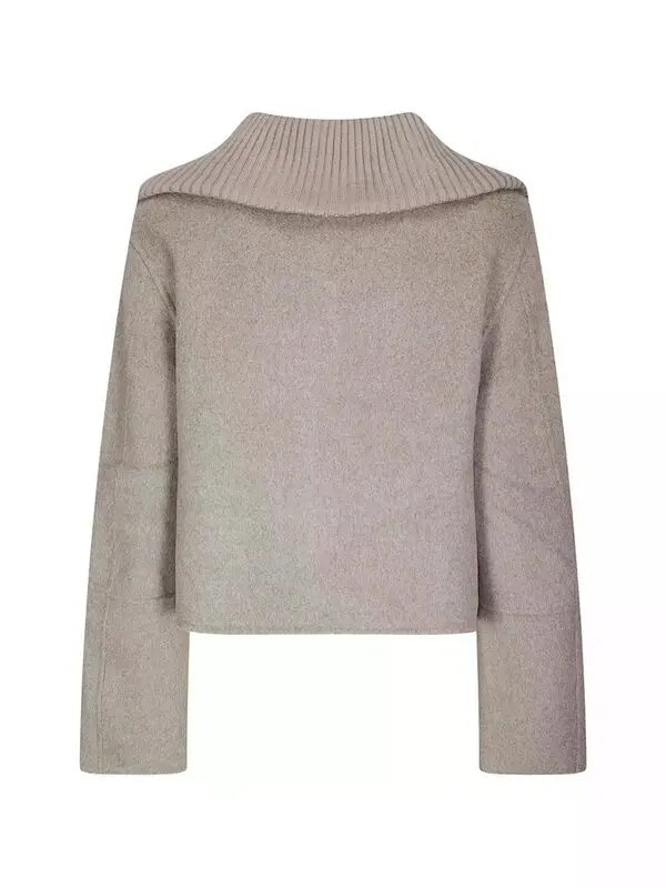 SAMSOE SAMSOE Saclo Zip-up Jacket With Ribbed Collar - Neutrals