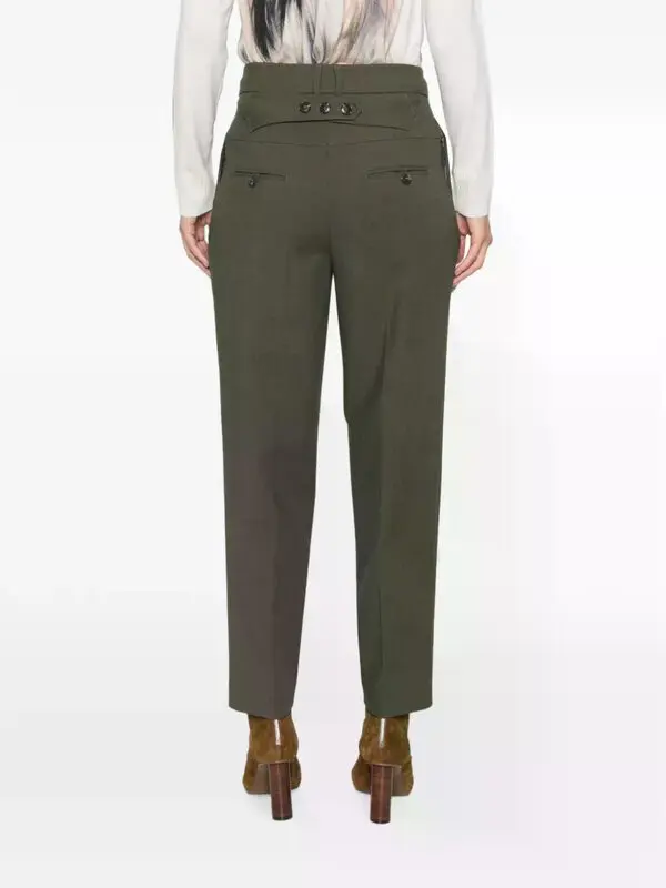 PSOPHIA Pleated Tapered Trousers