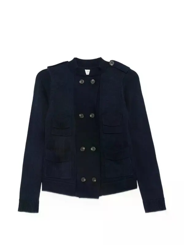 PSOPHIA Military Double-breasted Cardigan - Blue