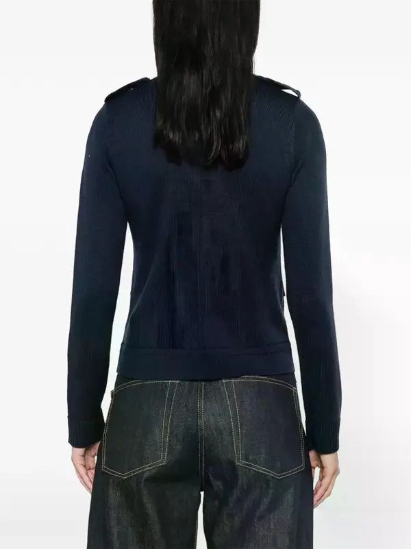 PSOPHIA Military Double-breasted Cardigan - Blue