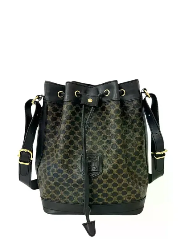 Celine 1998 Macadam Coated Canvas Bucket Bag - Brown