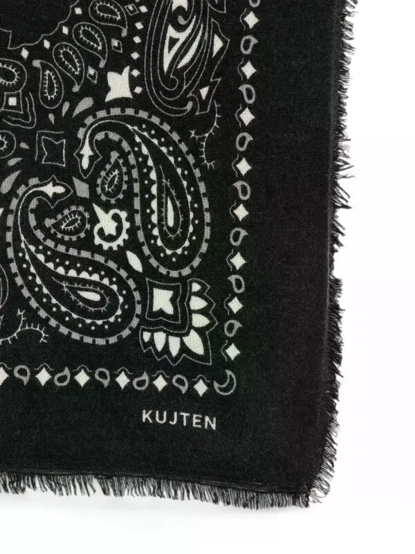 KUJTEN Paisley-pattern Frayed Scarf
