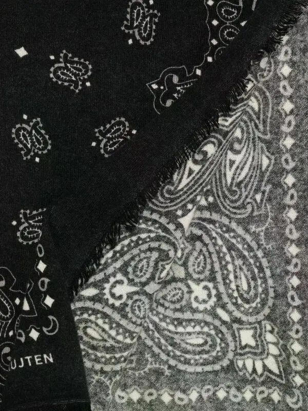 KUJTEN Paisley-pattern Frayed Scarf