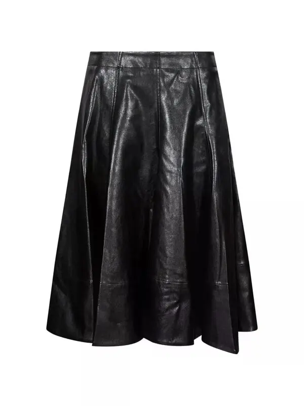 THELAURENT Paneled Leather Midi Skirt
