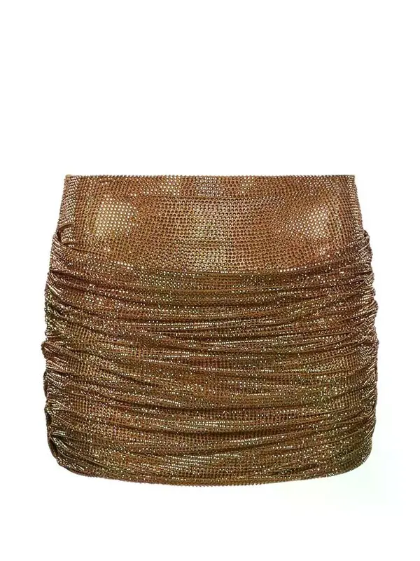 Giuseppe Di Morabito Ruched Embellished Mini Skirt - Brown