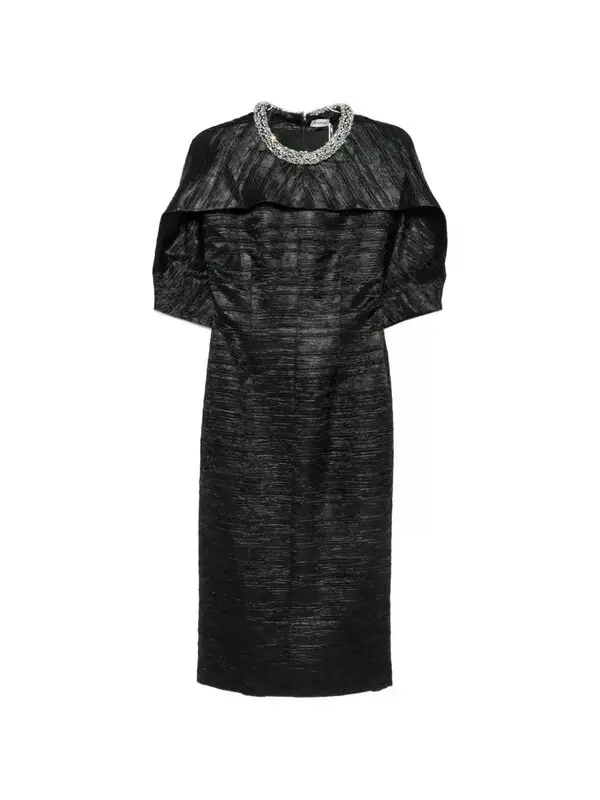 Simkhai Crystal-embellished Cape Overlay Midi Dress