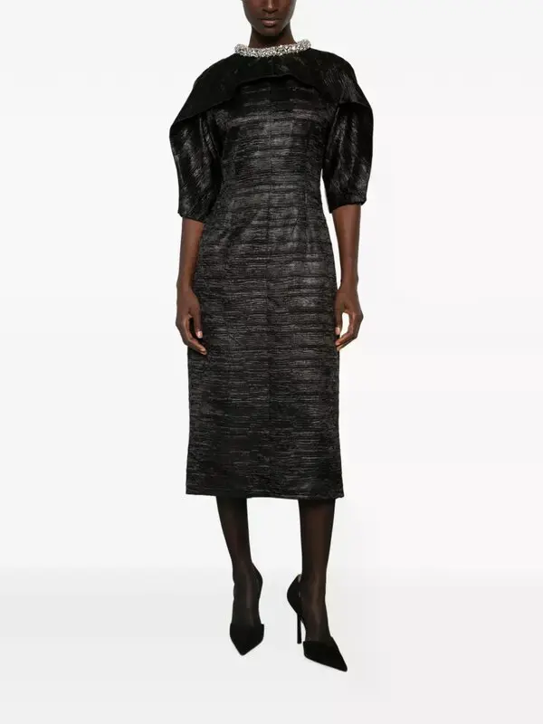 Simkhai Crystal-embellished Cape Overlay Midi Dress