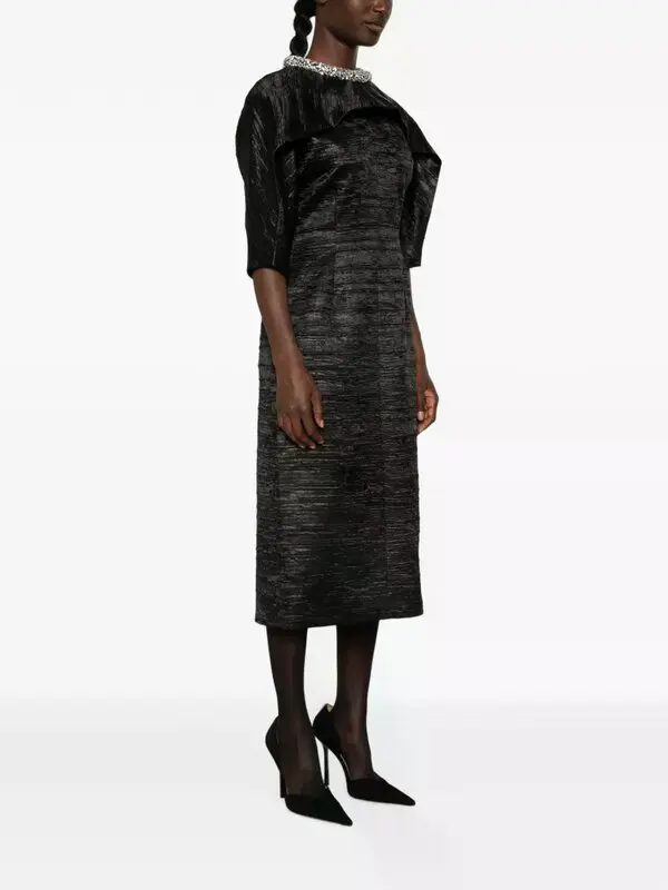 Simkhai Crystal-embellished Cape Overlay Midi Dress