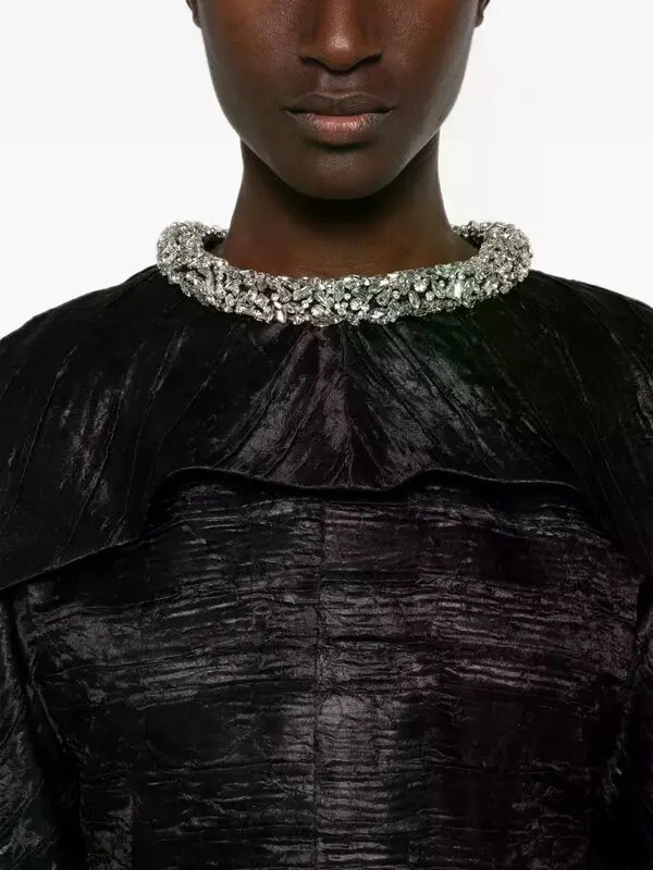Simkhai Crystal-embellished Cape Overlay Midi Dress