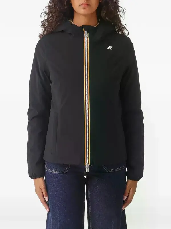 K-WAY Lily Hooded Logo-patch Jacket - Black