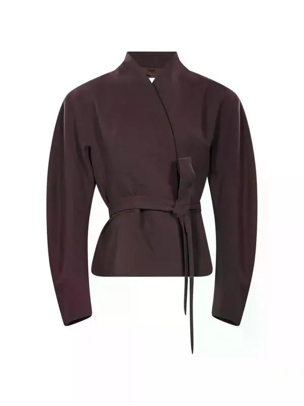 Andamane The Attico Margaux Belted Wrap Jacket - Brown