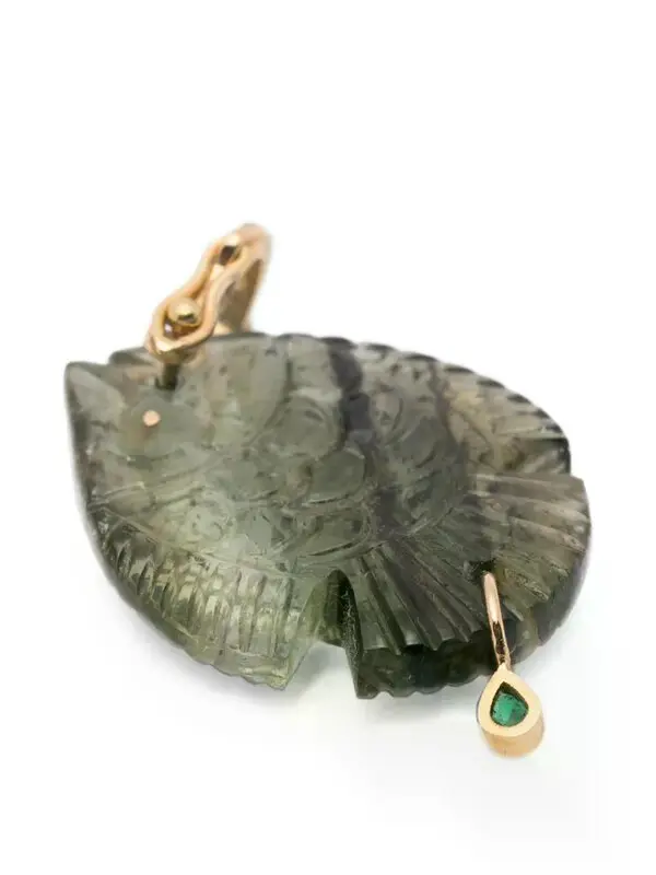 VIOLETTE Tourmaline Diamond And Emerald Fish Pendant