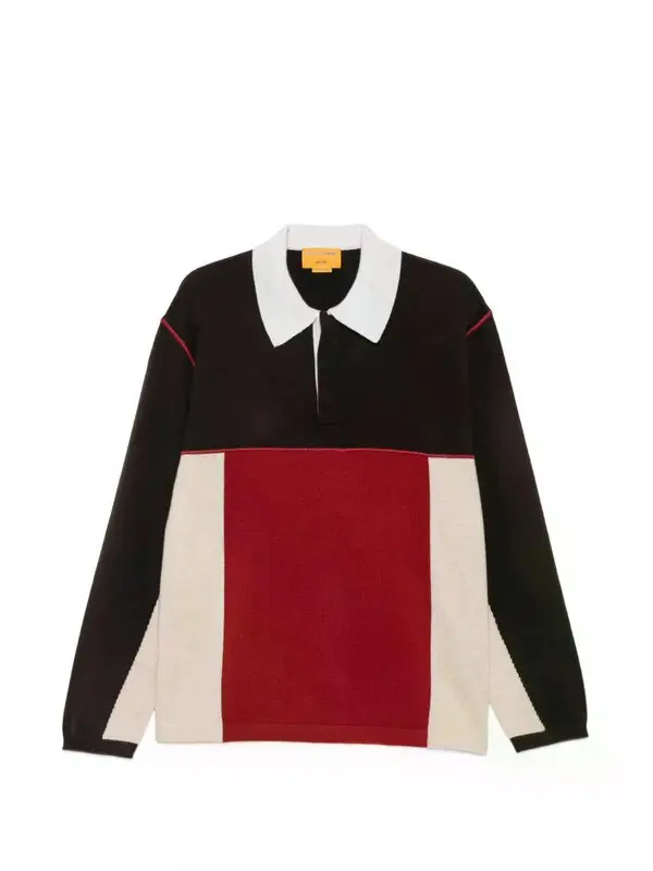 Guest In Residence Colour-block Long-sleeve Polo Shirt