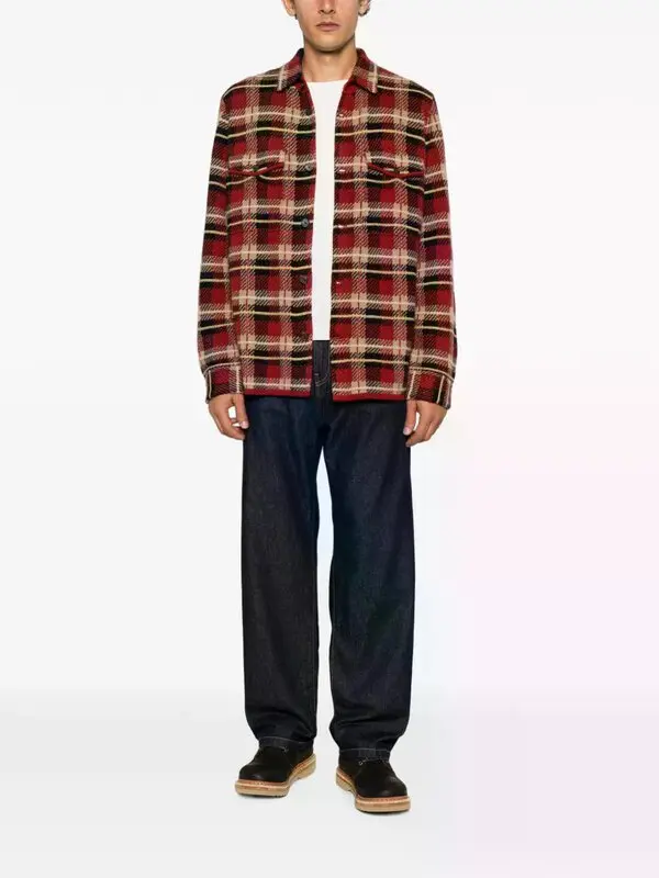 Guest In Residence Check-pattern Button-up Polo Shirt