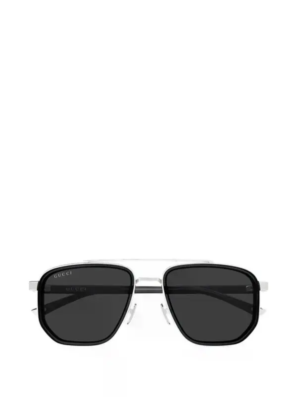 Gucci Tone Geometric-frame Sunglasses - Silver