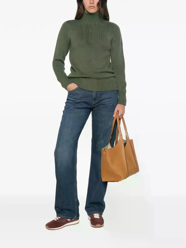 19.61 MILANO Ribbed-trim Mock-neck Sweater