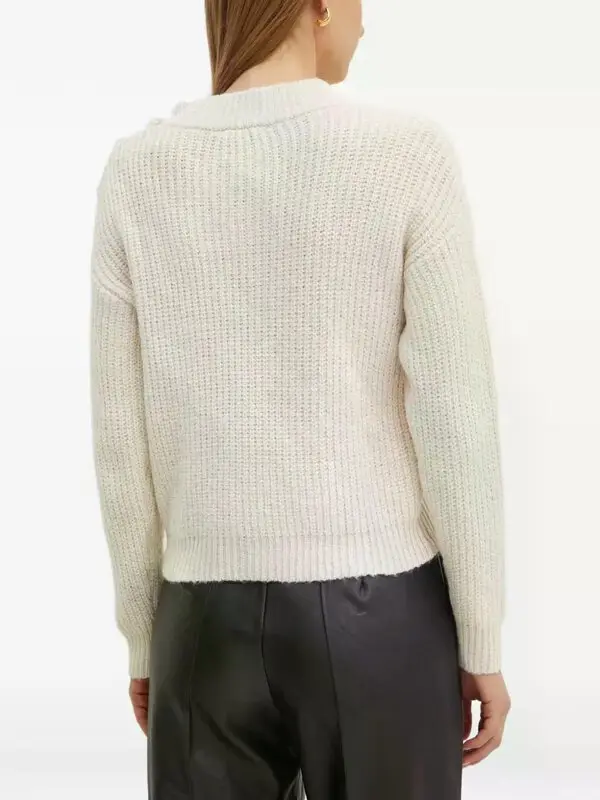 MORGAN Bead-embellished Ribbed Sweater