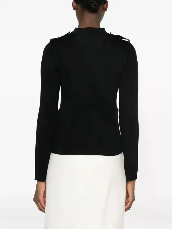 PSOPHIA Double-breasted Button-up Cardigan - Black