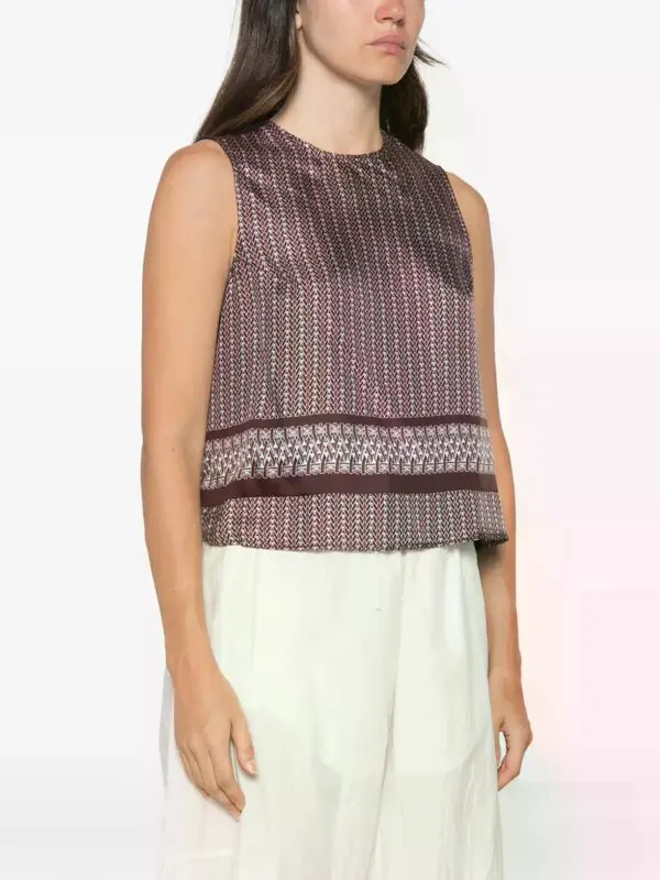 WHYCI Geometric Print Sleeveless Top