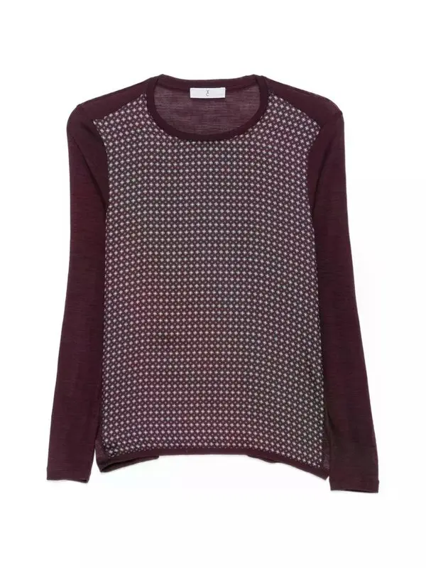 WHYCI Geometric Print Long-sleeve T-shirt - Purple