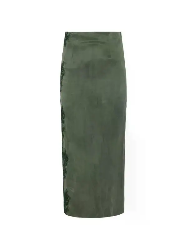HEVRON Nerida Lace-trim Maxi Skirt - Green