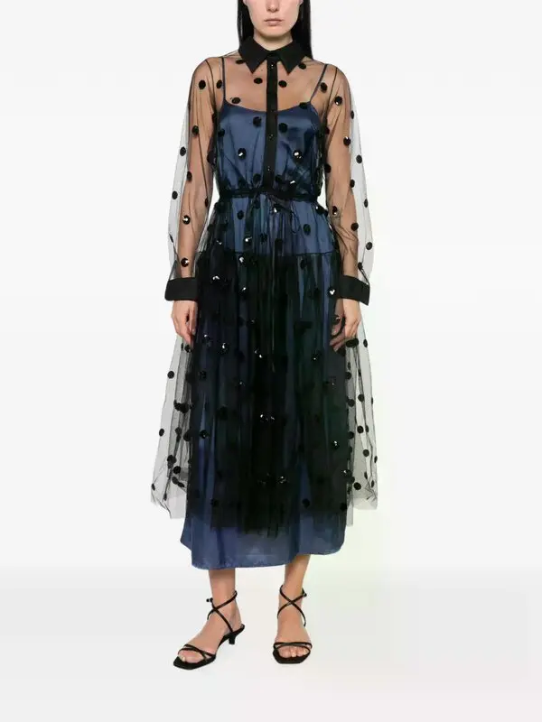 PSOPHIA Sequin Embellished Tulle Midi Dress