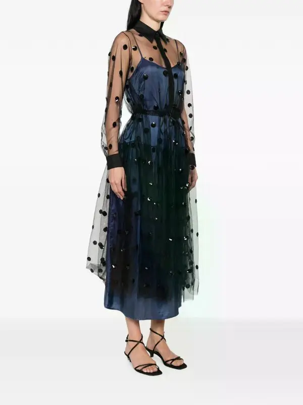 PSOPHIA Sequin Embellished Tulle Midi Dress