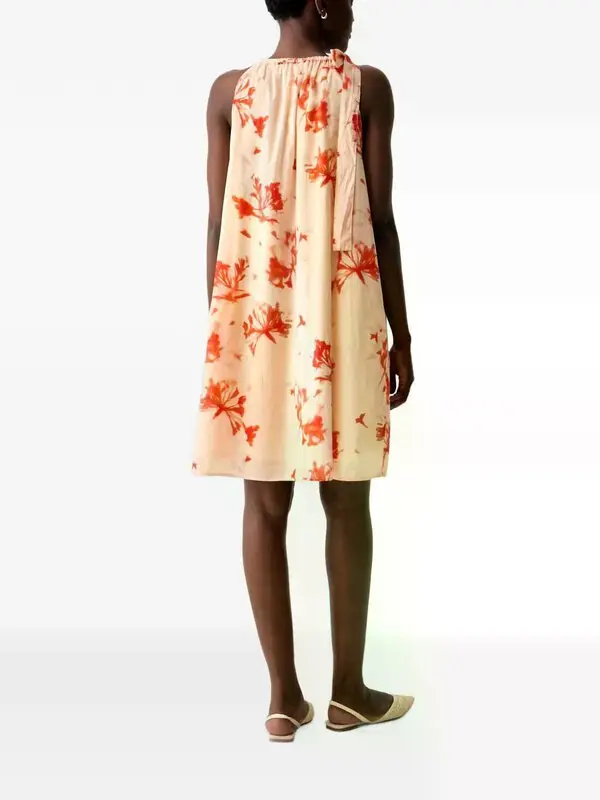 Marc O'polo Floral-print Tie-neck Mini Dress