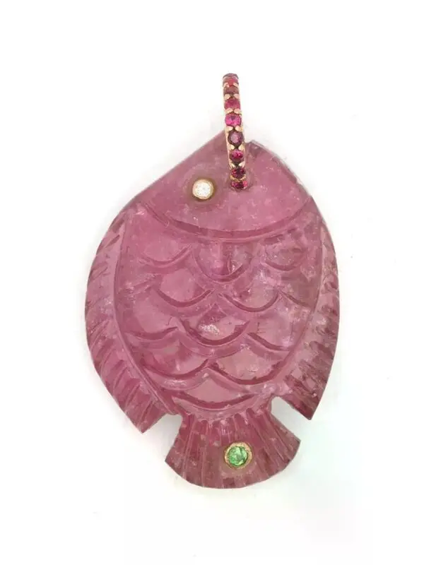 VIOLETTE 18k Yellow Gold Pendant - Pink