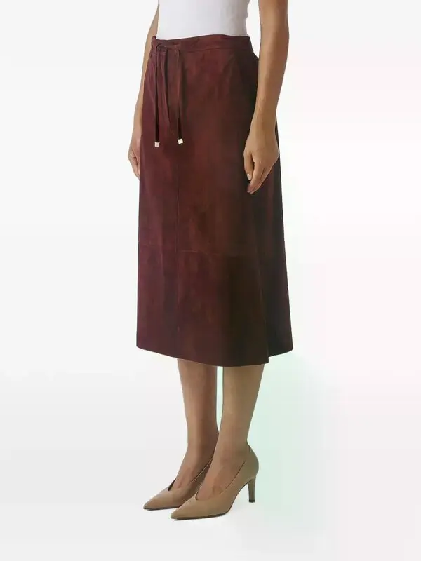 Max Mara Drawstring Suede Skirt