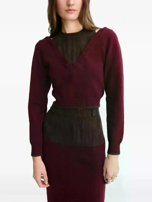 Matthew Bruch Layered V-neck Sweater