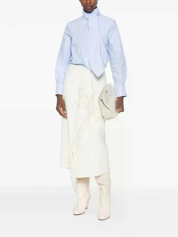 PSOPHIA Tie-neck Long-sleeve Shirt - Blue