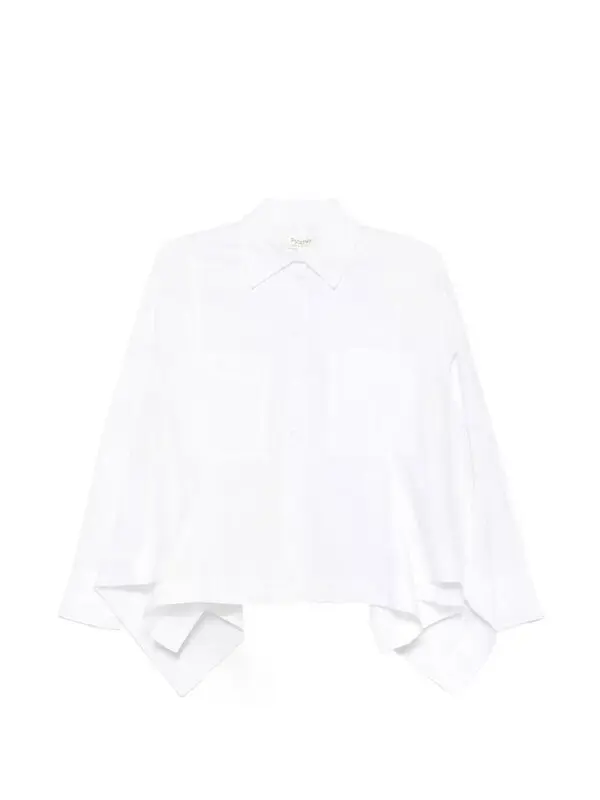PSOPHIA Patch-pocket Peplum Shirt - White