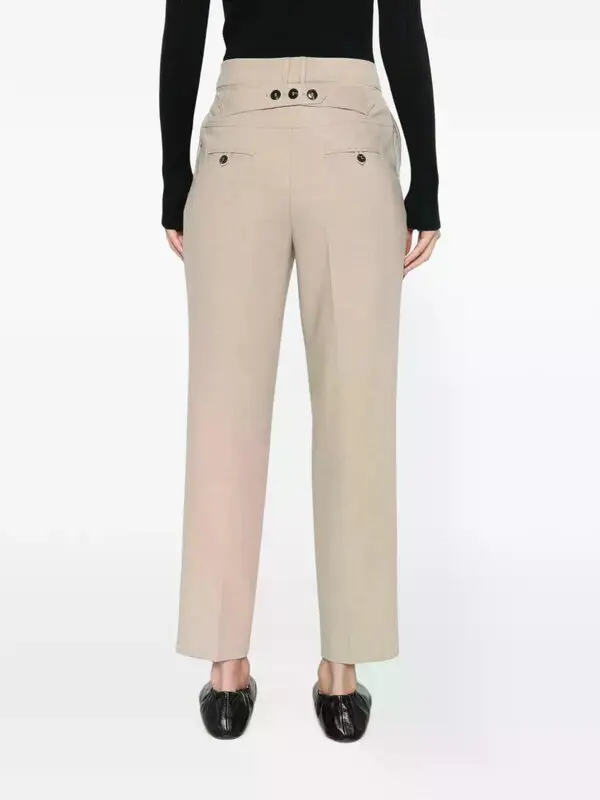PSOPHIA Button-detail Pleated Trousers