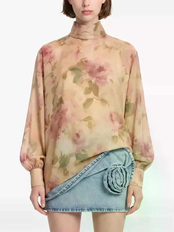Magda Butrym Floral-print High-neck Top