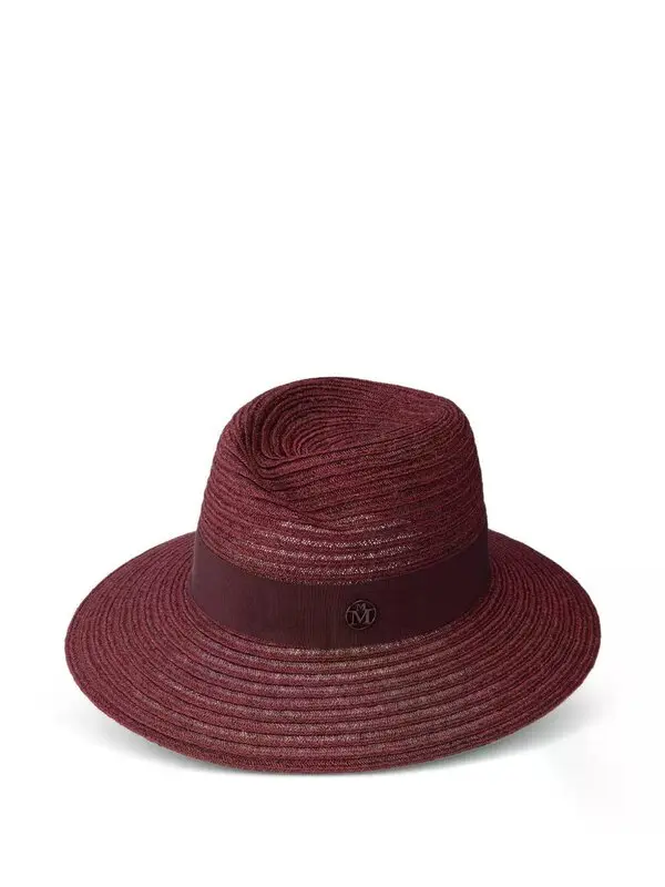 MAISON MICHEL Virginie Woven-design Fedora Hat - Red
