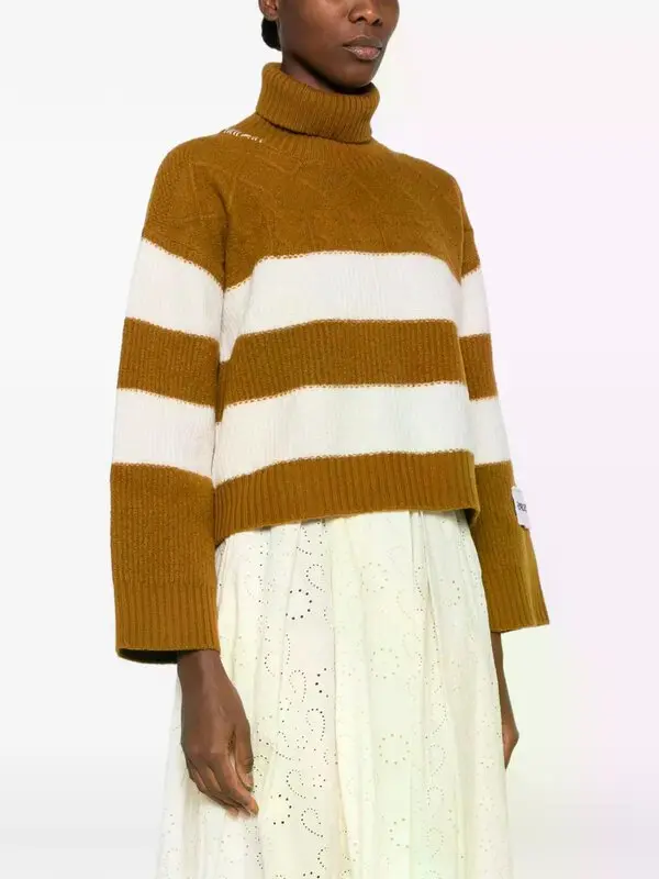 Erika Cavallini Striped Cable-knit Sweater