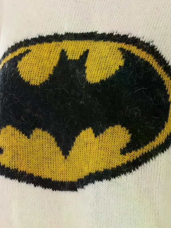 ANIYE BY Batman Intarsia Distressed Sweater