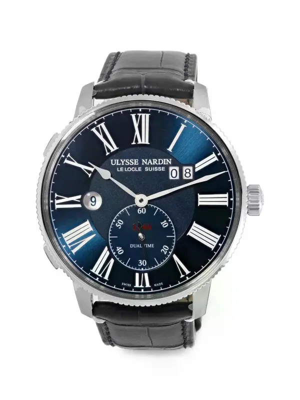 ULYSSE NARDIN Marine Dual Time 42mm Watch - Blue