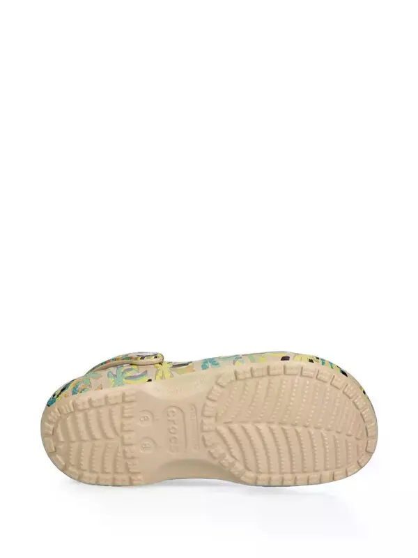 CROCS Classic Retro Summer Palm-print Mules