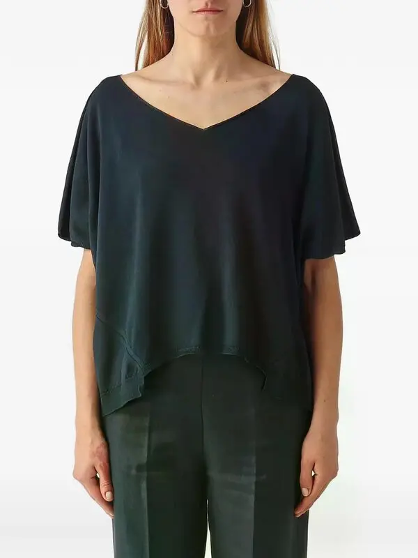 Liviana Conti Raquel V-neck Asymmetric T-shirt - Blue