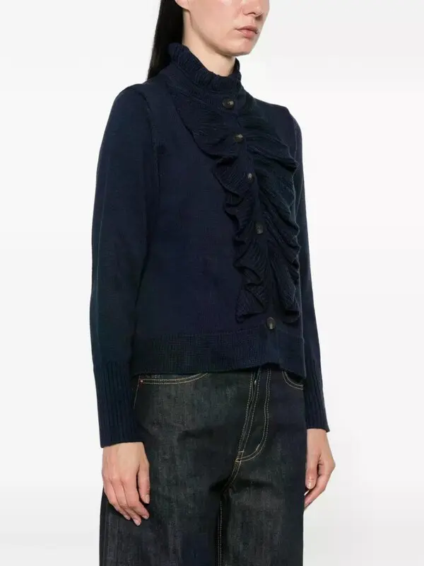 PSOPHIA Ruffled-trim Cardigan