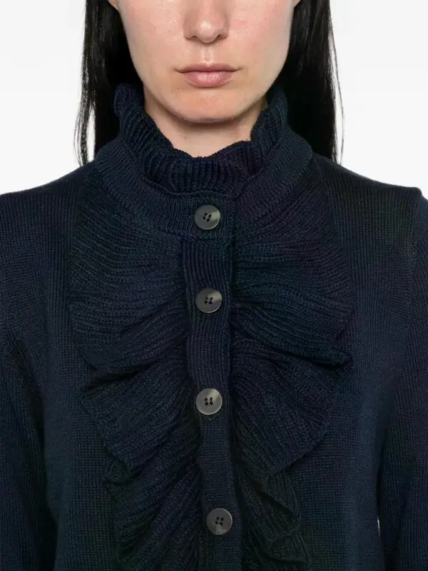 PSOPHIA Ruffled-trim Cardigan